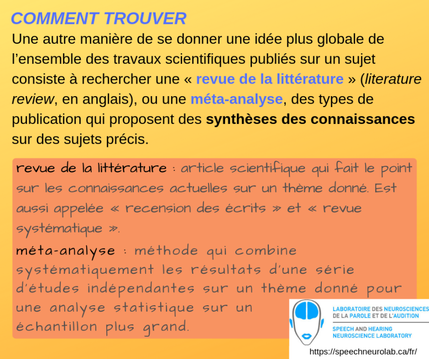 Sources scientifiques – Speechneurolab