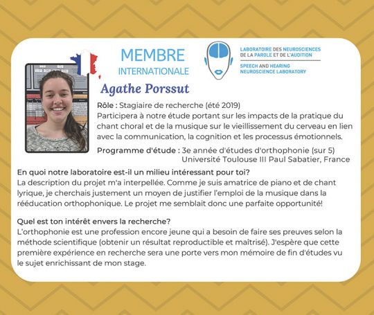 Arrivée de Agathe Porssut – Speechneurolab