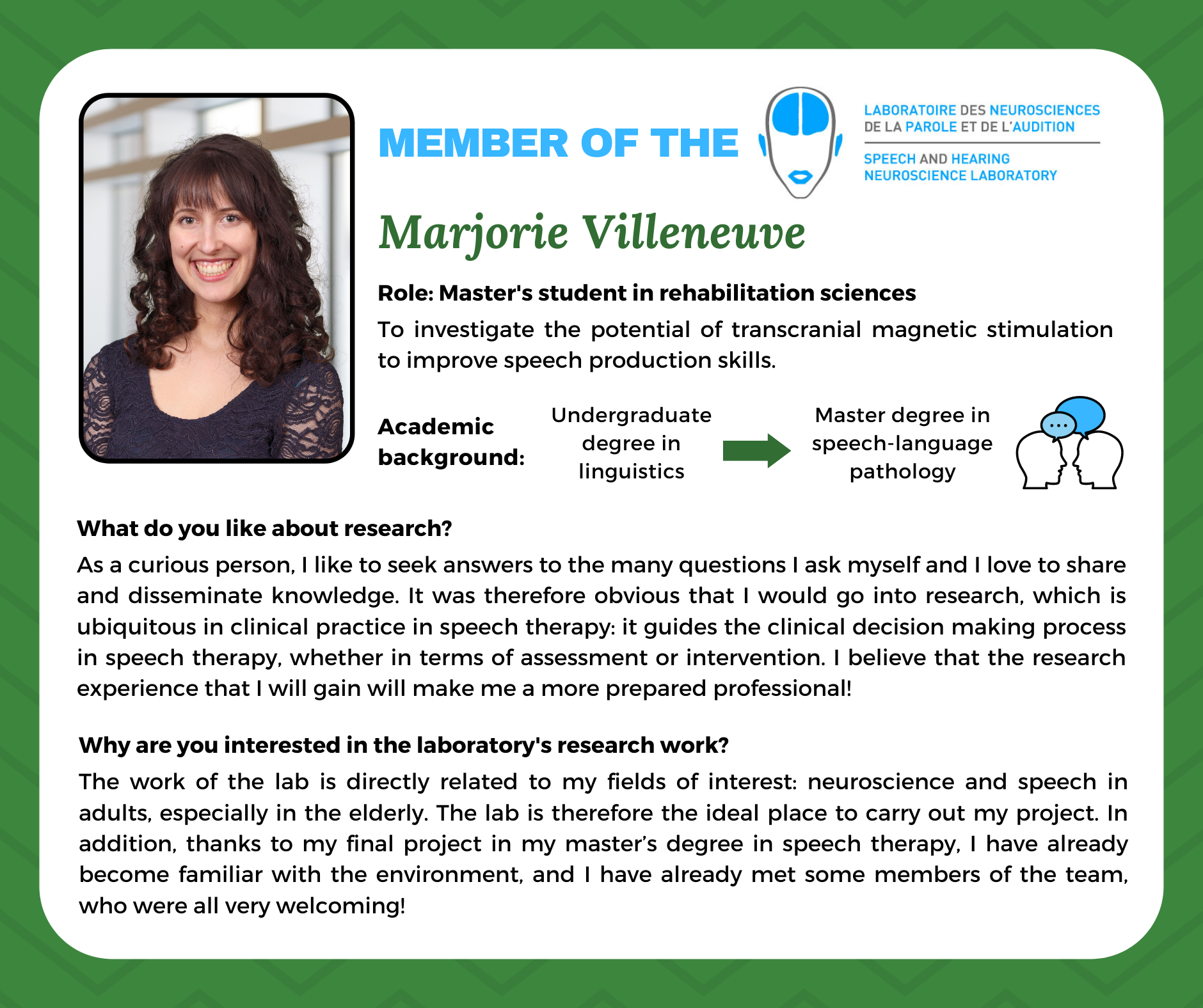 Arrival of Marjorie – Speechneurolab