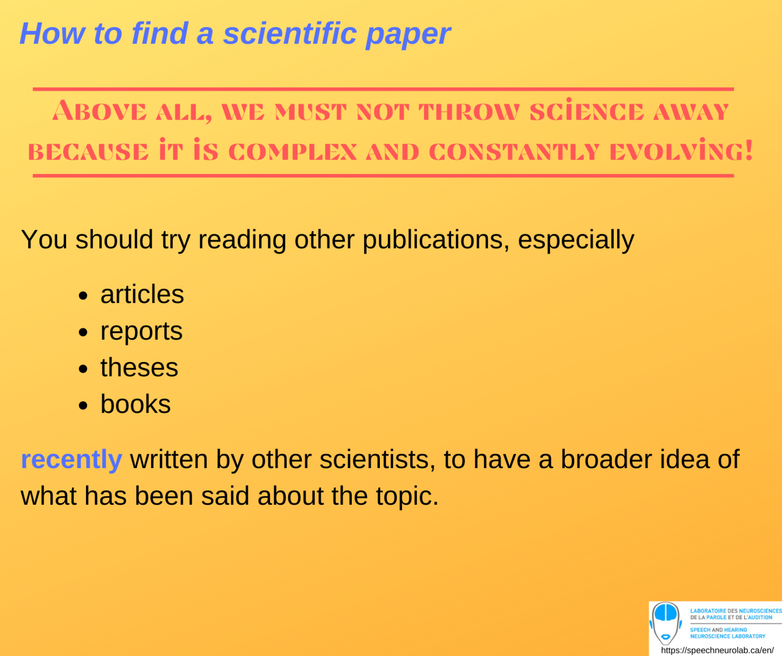 Scientific sources – Speechneurolab