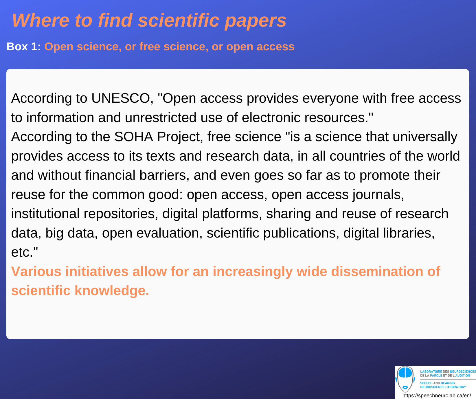 Scientific sources – Speechneurolab